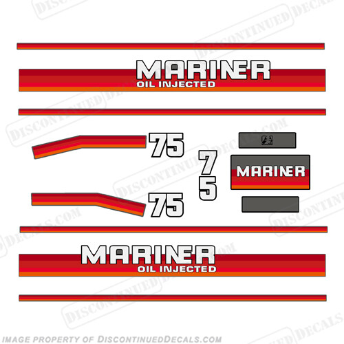 Fits Mariner 1984 - 1990 75hp Outboard Motor Decal Kit | eBay