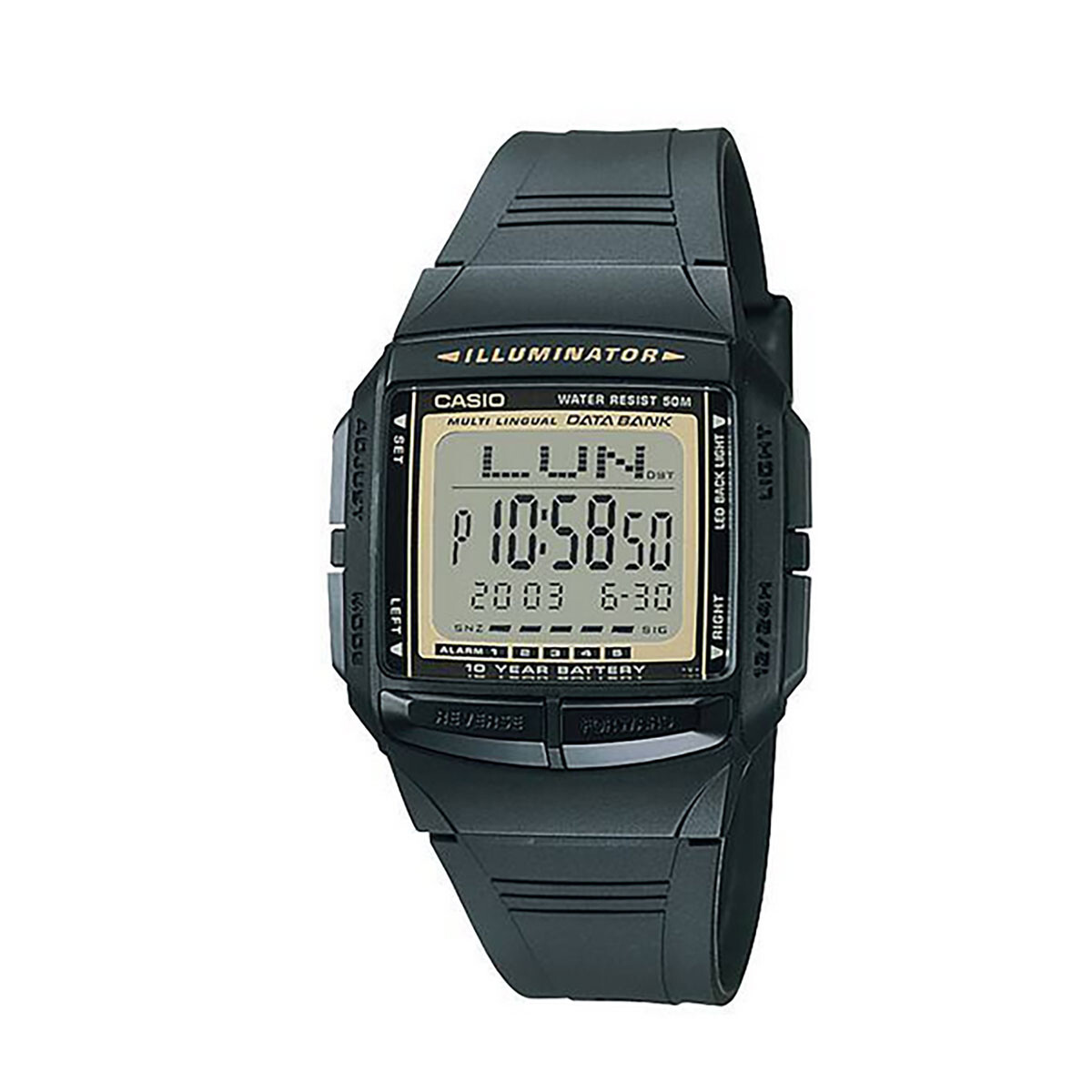 Casio Men's Illuminator Digital Databank Black Resin Watch DB-36-9A ...