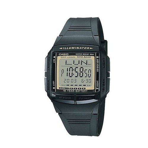 Casio Men's Illuminator Digital Databank Black Resin Watch DB-36-9A ...