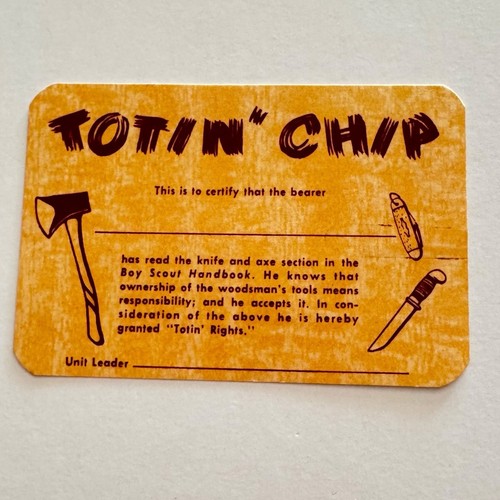 Vintage BSA Boy Cub Scouts Totin Chip Pocket Reference Card 1960s ...