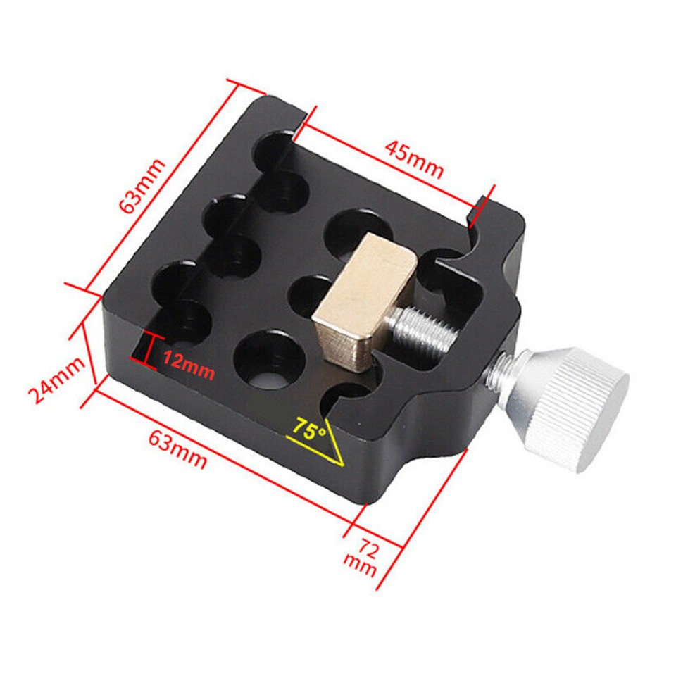 1PC Medium Dovetail Clamp with Brass Screw 75 Degree Base Black For ...