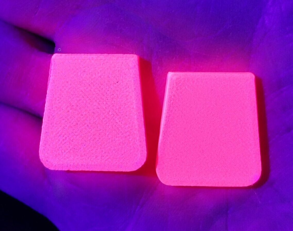 Dive lips/bills for lures 1"x 1" Fluorescent Red-Black Light Reactive ...