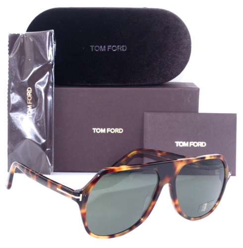 TOM FORD TF 934 53N HAYES AVIATOR HAVANA W/GREEN LENS AUTHENTIC ...