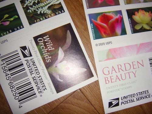 USPS FOREVER STAMPS ~ 'WILD ORCHIDS' & 'GARDEN BEAUTY' ~ #40 STAMPS ...