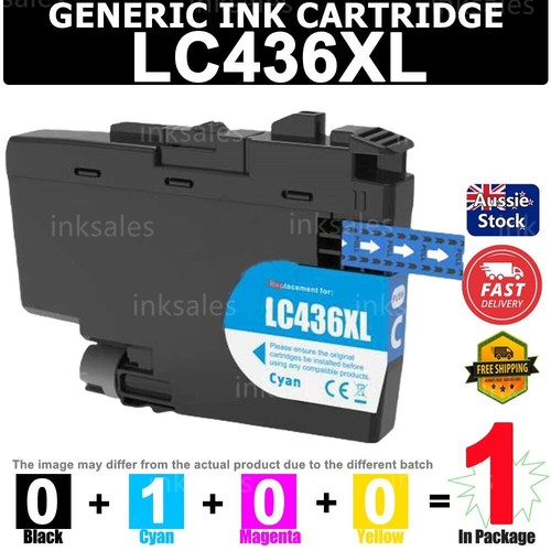1x LC436XL LC436 Cyan Generic Ink For Brother J4440DW J4540DW J5855DW ...