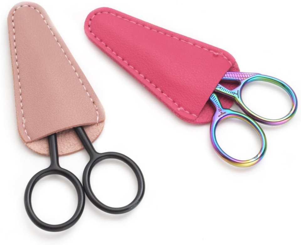 8 Pieces Scissors Sheath Safety Leather Scissors Cover Protector ...
