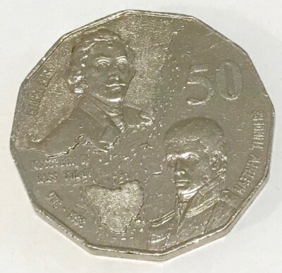 1998 50c Fifty cent Australian Coin Flinders Discovery Bass Strait ...