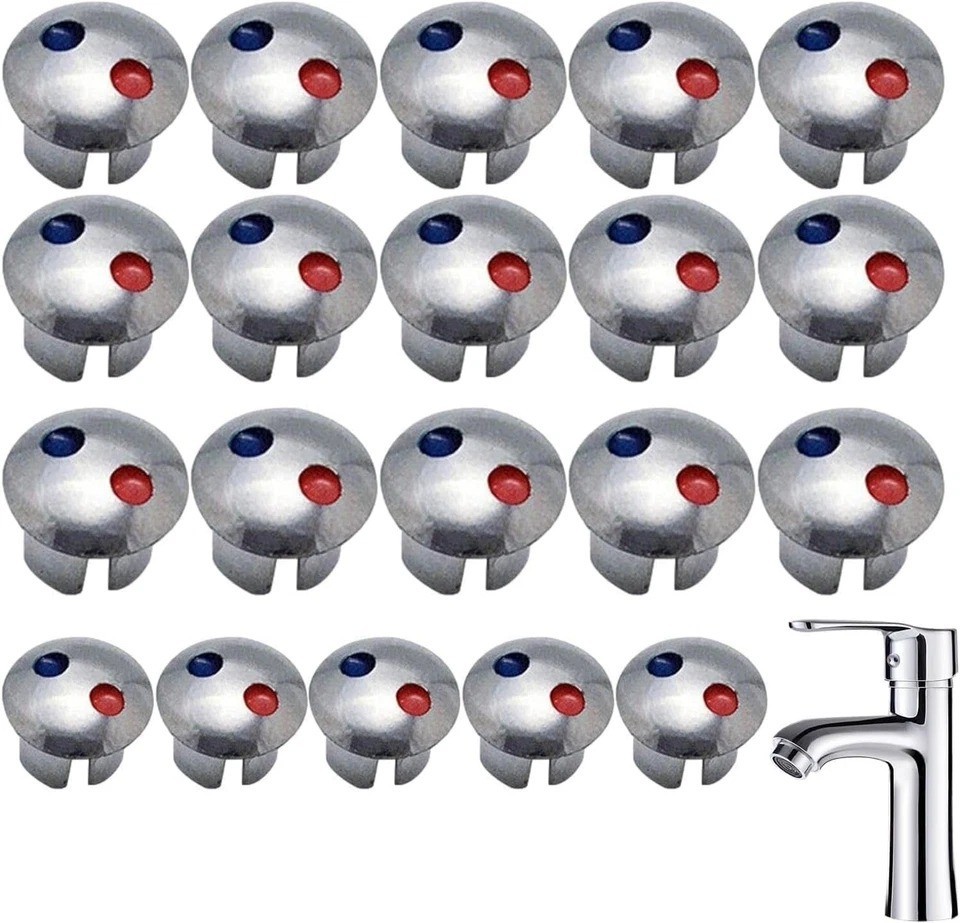 20 Pcs Faucet Replacement Part| Handle Index Buttons Faucets Silver | eBay