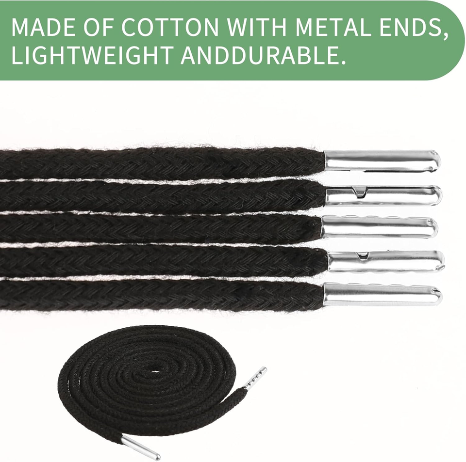 5 Pieces Drawstring Cords Replacement Drawstrings 55 Inches Black ...