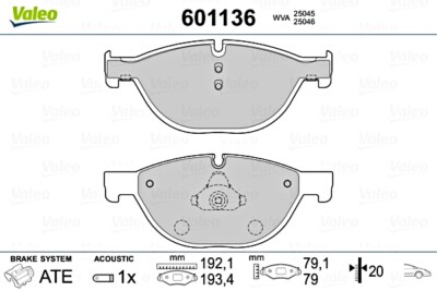VALEO Disc Brake Pad Set Front For BMW F01 F02 F03 F04 F06 F07 F10 ...