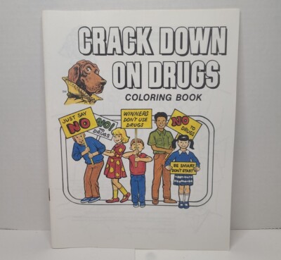 HTF 1989 Crack Down On Drugs Coloring Book PSA McGruff Crime Dog DHHS ...