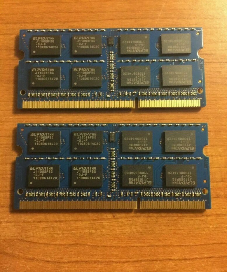 LOT OF TWO ELPIDA 2GB 2Rx8 PC3-10600S-9-10-F1 (4GB Total) Apple imac ...