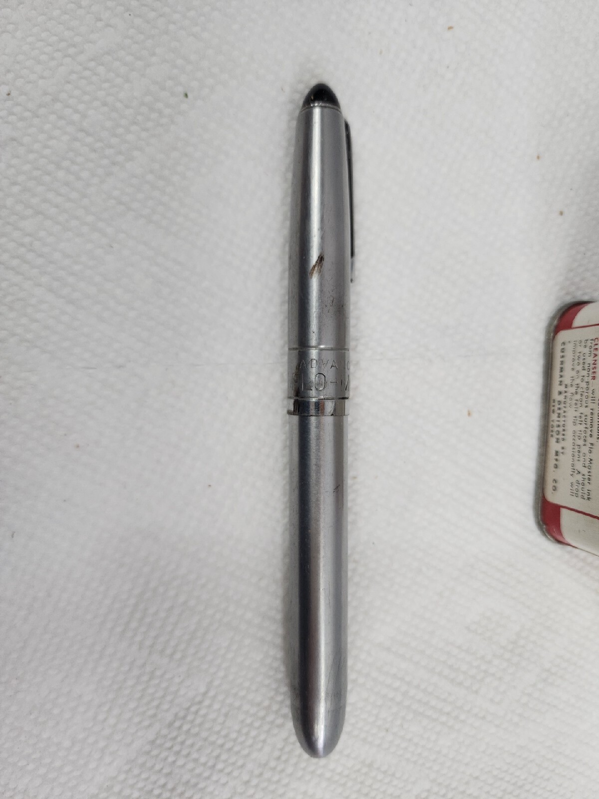 Vtg Advanced Flo-Master Felt Tip Pen Stainless Steel W/original Box And ...