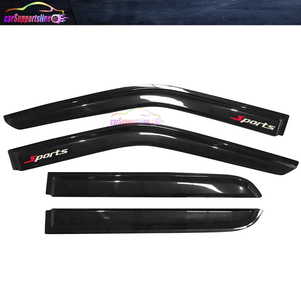 Window Visor 4PCS Fits 15-25 Ford F150 17-25 F250-F450 Crew Cab Guard w ...