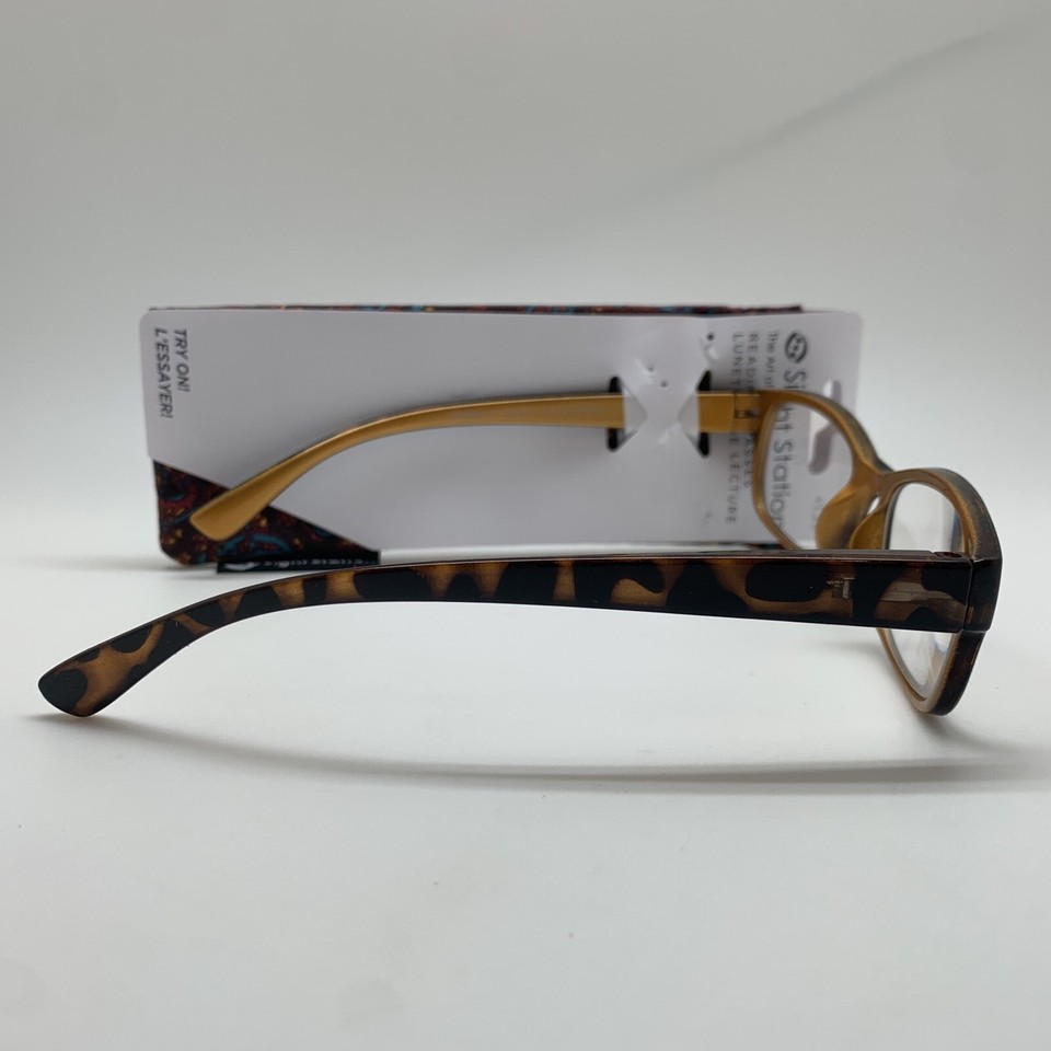 "3 PAIR" R184 Sight Station HEATHER GOLD TORT 1.25 Reading Glasses ...