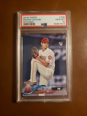SHOHEI OHTANI 2018 TOPPS PITCHING #700 RC ROOKIE ANGELS PSA 10 GEM MINT ...