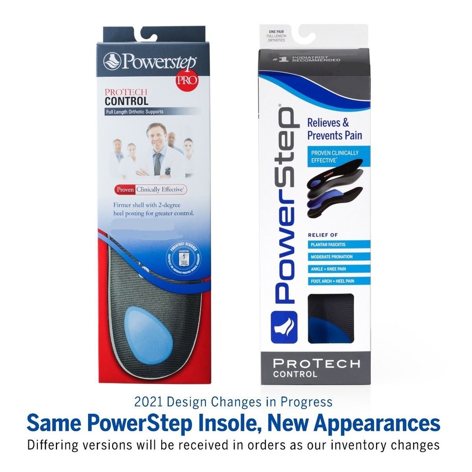 Powerstep Protech Control - Full Length Insoles - Extra Heel Support ...