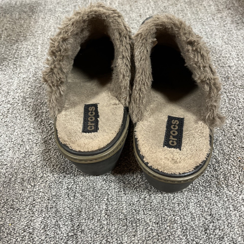 Crocs Cobbler Eva 11552 women's brown fur lined clogs size W 9 | eBay