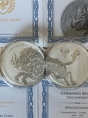 Germania Mint, 2x 1oz, 2025, silver, Gullinbursti, in double capsule ...