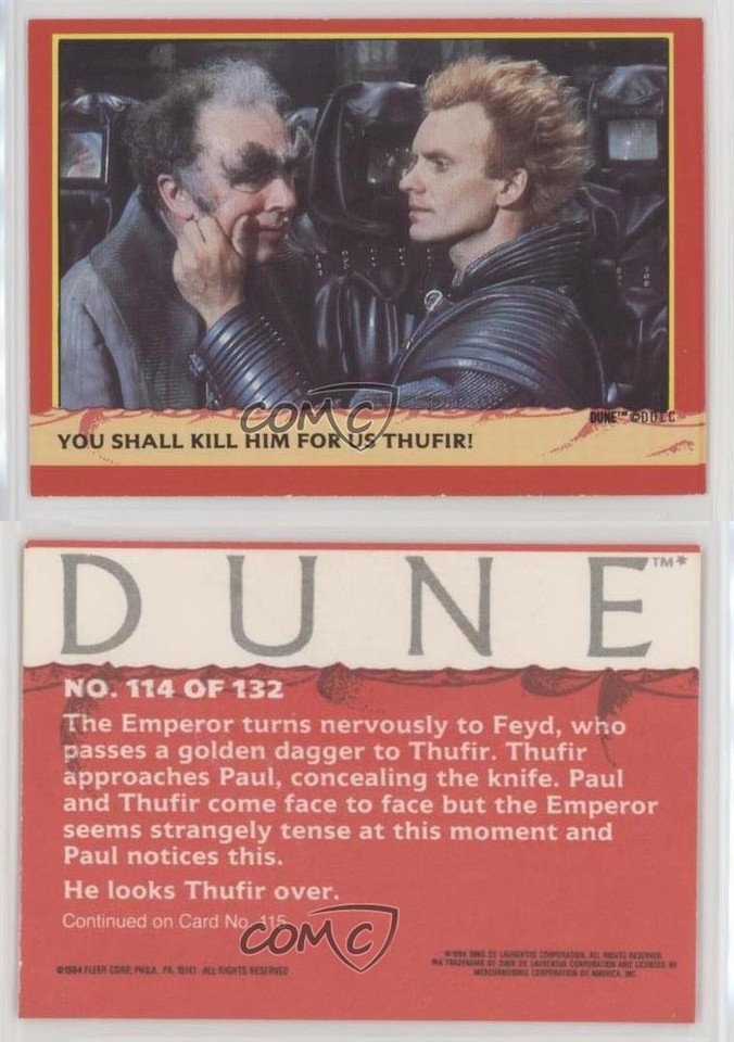 1984 Fleer Dune Sting You shall kill him for us Thufir! #114 1i8 | eBay