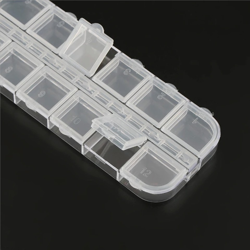 12-slot Plastic Adjustable Rectangle Jewelry Storage Box Earrings | eBay
