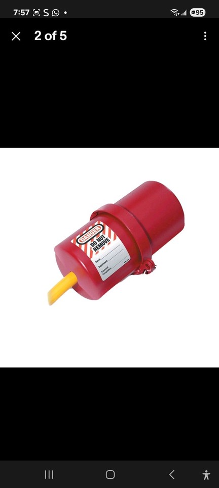 Master Lock 488 Rotating Large Electrical Plug Lockout, 220-550 Volt ...