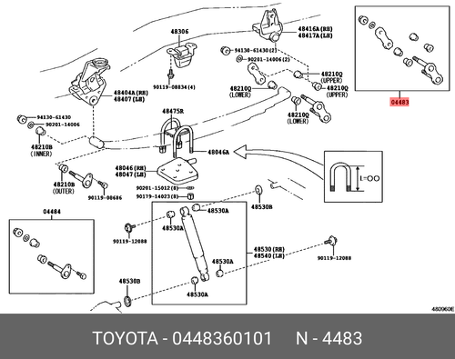 Genuine OE leaf spring shackle, 0448360101 for TOYOTA 04483-60101 | eBay