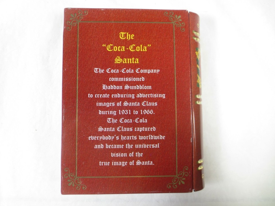 retro Haddon Sundbloom Santa Claus Tin picture Coca Cola Tin book ...