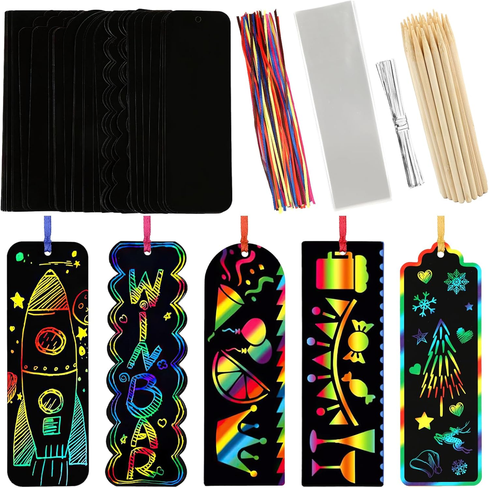 Scratch Art, 40 Sets 5 Styles Scratch Art for Kids, Rainbow Scratch ...