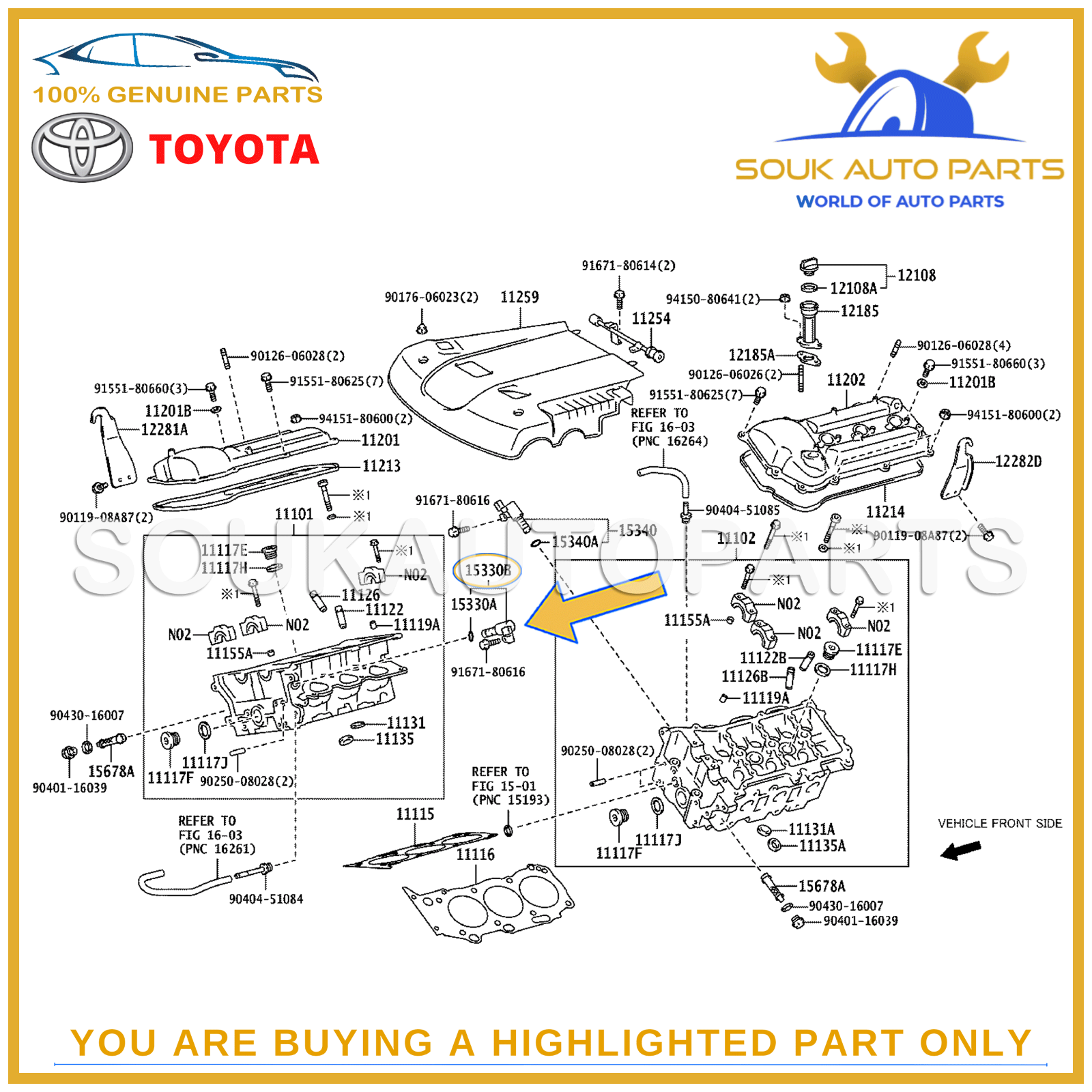 15330-31010 Genuine Toyota VALVE ASSY, CAM TIMING OIL CONTROL, RH ...