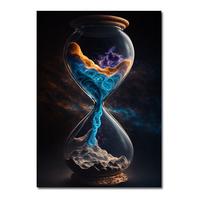 Hourglass Space Time Illustration Art Photo Poster A4 Print Wall Art ...