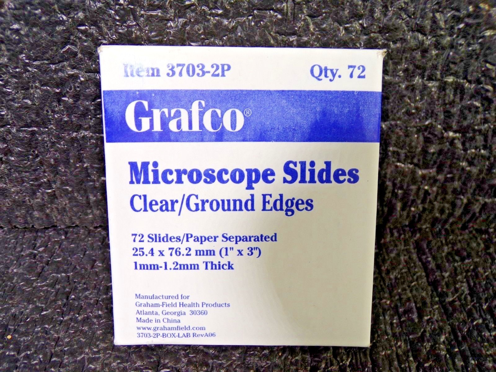 GRAFCO MICROSCOPE SLIDES, CLEAR/GROUND EDGES, 72PK, 1" X 3" (K) | eBay