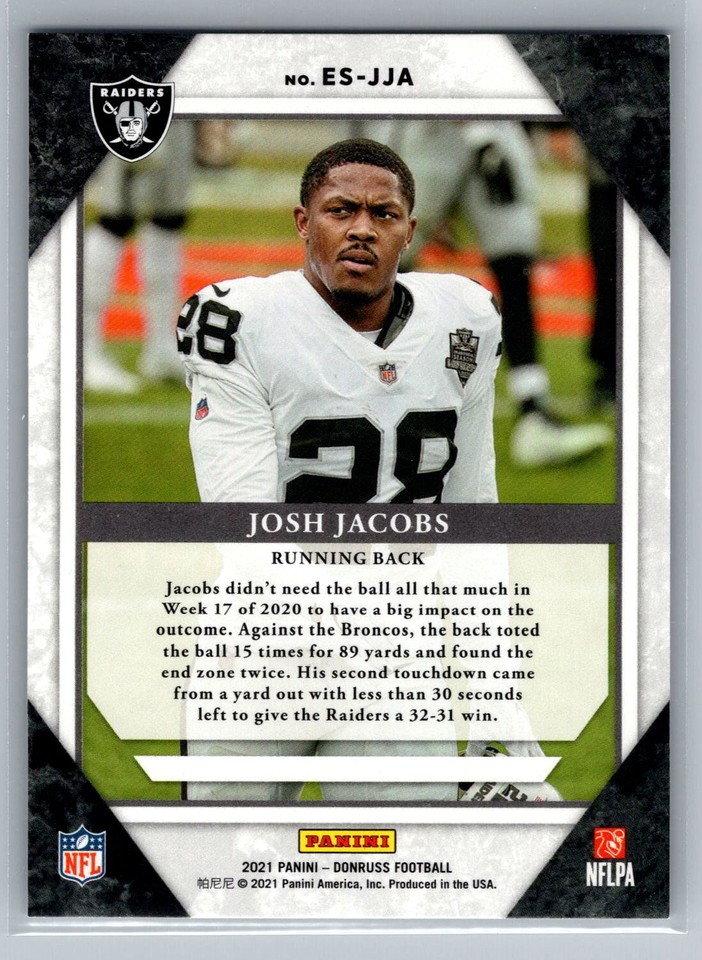 2021 Donruss #ES-JJA Josh Jacobs Elite Series NrMt-Mint | eBay