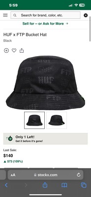 HUF x FTP BUCKET HAT BLACK RARE | eBay