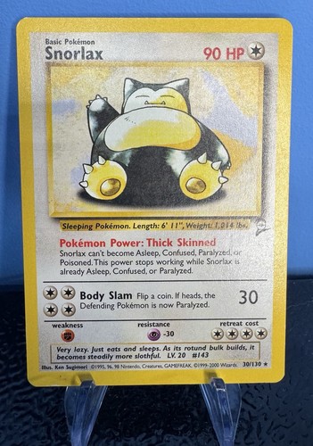 2000 Pokémon Snorlax Rare 30/130 Base Set 2 WOTC Vintage TCG | eBay