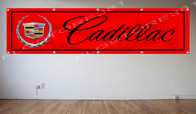 Cadillac Flag Banner 2x8Ft Luxury Car Racing Flag Wall Decor Garage | eBay