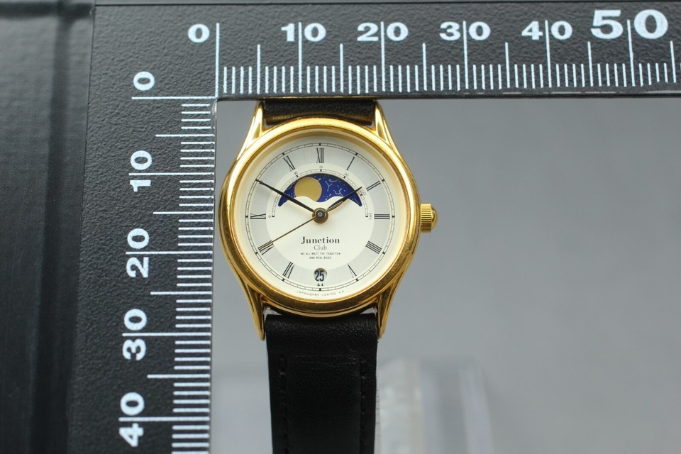 CITIZEN Junction 6A85-L00050 MOON Gold Roman Date 24mm Quartz Watch ...