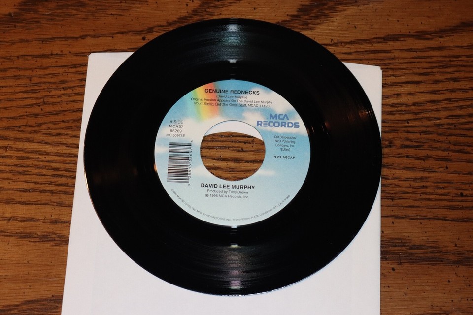 NEW 45 RECORD DAVID LEE MURPHY GENUINE REDNECKS B/W CLUB MIX UNPLAYED ...