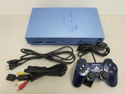 [USED] Sony Playstation 2 PS2 Aqua Blue Game Console NTSC-J from japan ...