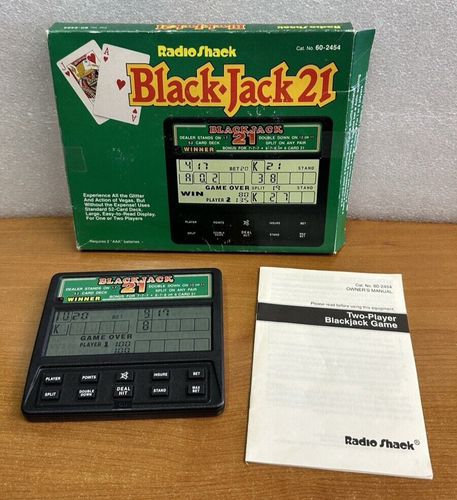 2-Player Blackjack 21 Radio Shack 60-2454 Electronic Handheld Game ...