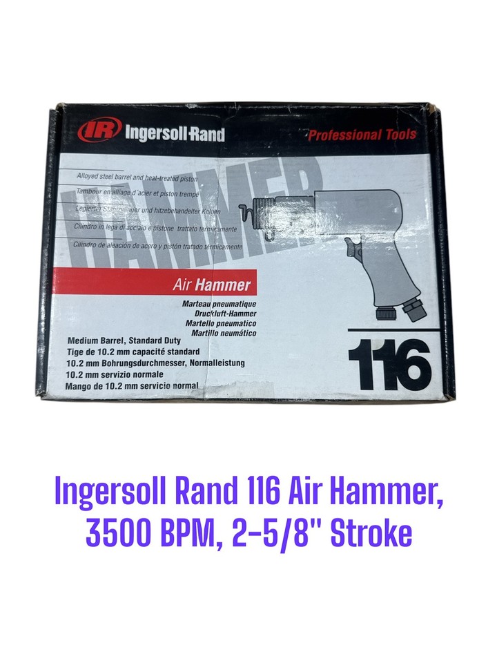 Ingersoll Rand 116 Air Hammer, 3500 BPM, 2-5/8" Stroke | eBay