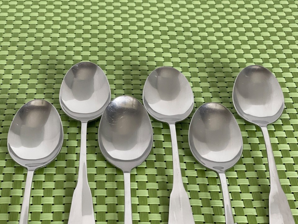 Oneida COLONIAL ARTISTRY Stainless 6 Oval Soup Spoons Distinction ...