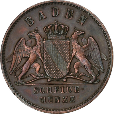 [#1049298] German States, BADEN, Friedrich I, Kreuzer, 1863, Baden ...