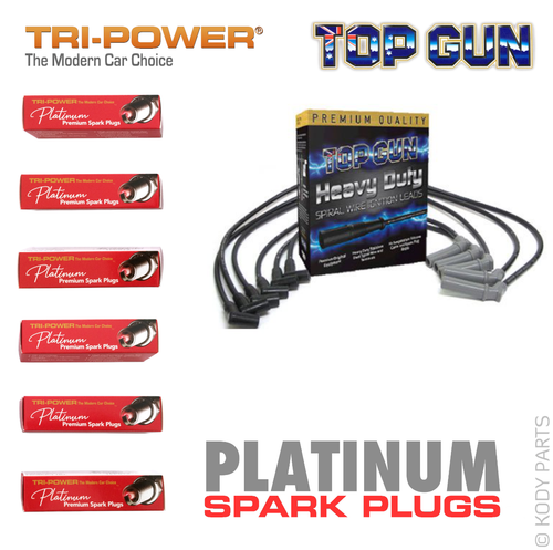 TOP GUN IGNITION LEADS & PLATINUM SPARK PLUGS for Holden Statesman WH ...