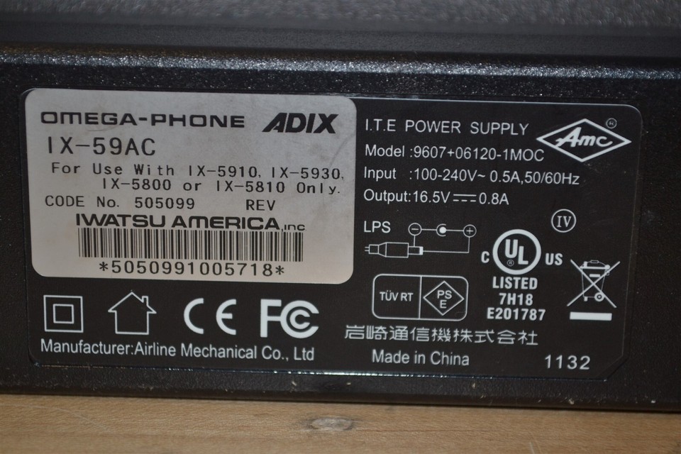 Iwatsu Omega-Phone Adix IX-59AC Power Supply - 505099 5930 5910 5900 IP ...