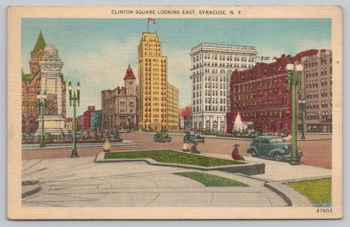Postcard Clinton Square Looking East Syracuse New York | eBay