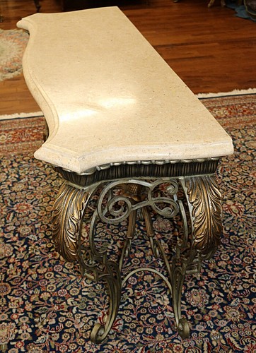 Stunning Maitland Smith Faux Marble Iron Console Table | eBay