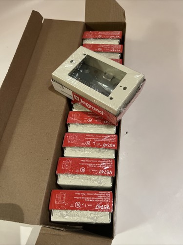 Lot Of (10) Wiremold V5747 Shallow Switch Box 1-Gang Metal 1 3/8" Deep ...