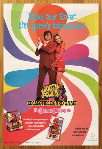 1999 Austin Powers CCG Cards Print Ad/Poster Movie TCG Mike Myers Heather Graham | eBay