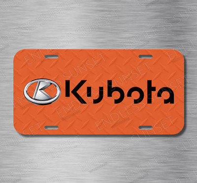 Kubota Farm Tractor Mower Skid Steer Excavator Work License Plate Front ...